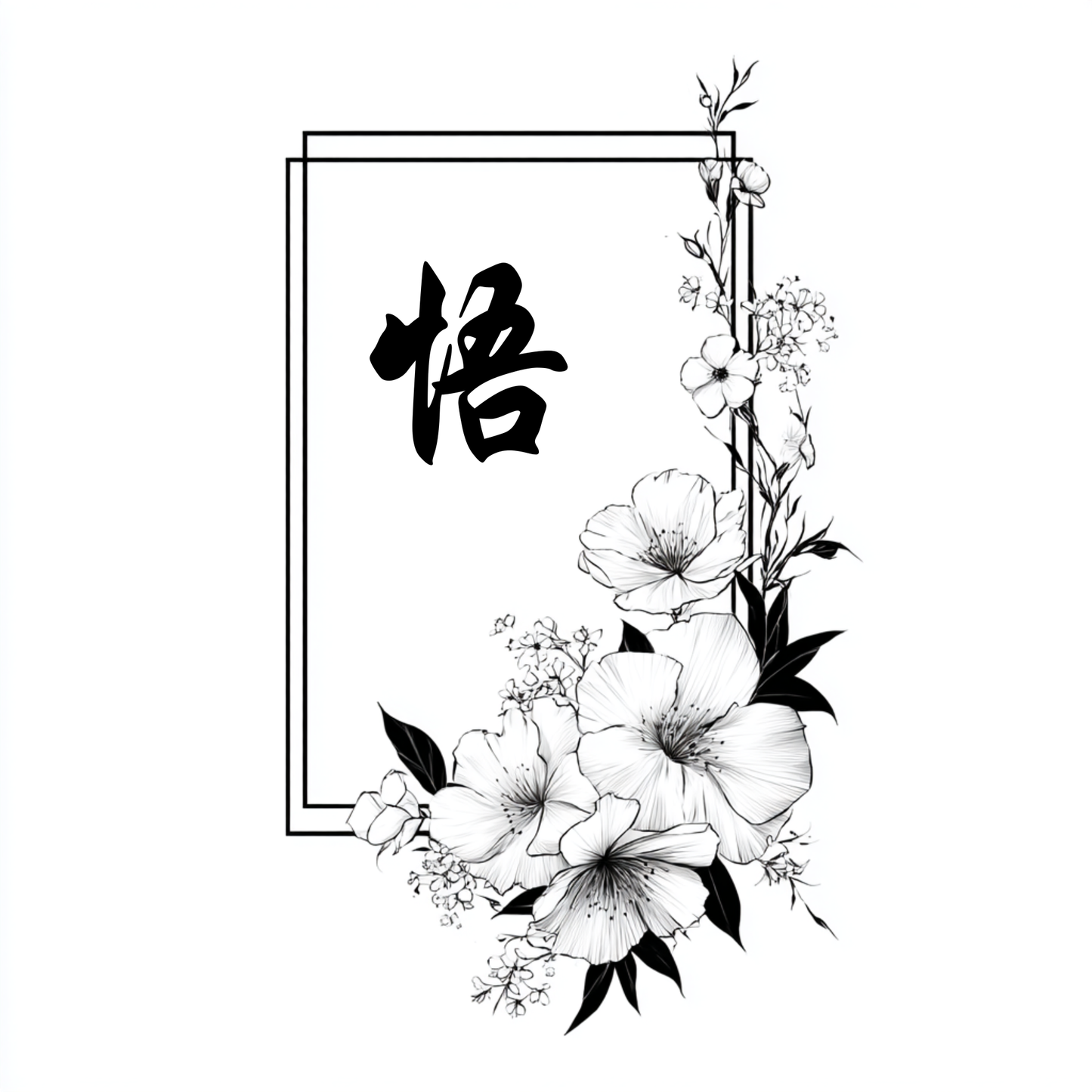 Enlightenment (悟) | Minimalist Kanji Tattoo Stencil - The Awakened Min ...
